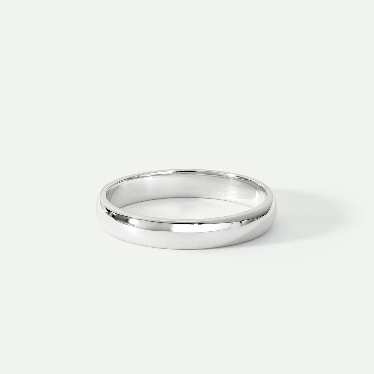 Classic 9ct White Gold D-Shape Wedding Band Ring - 3mm — Created Brilliance
