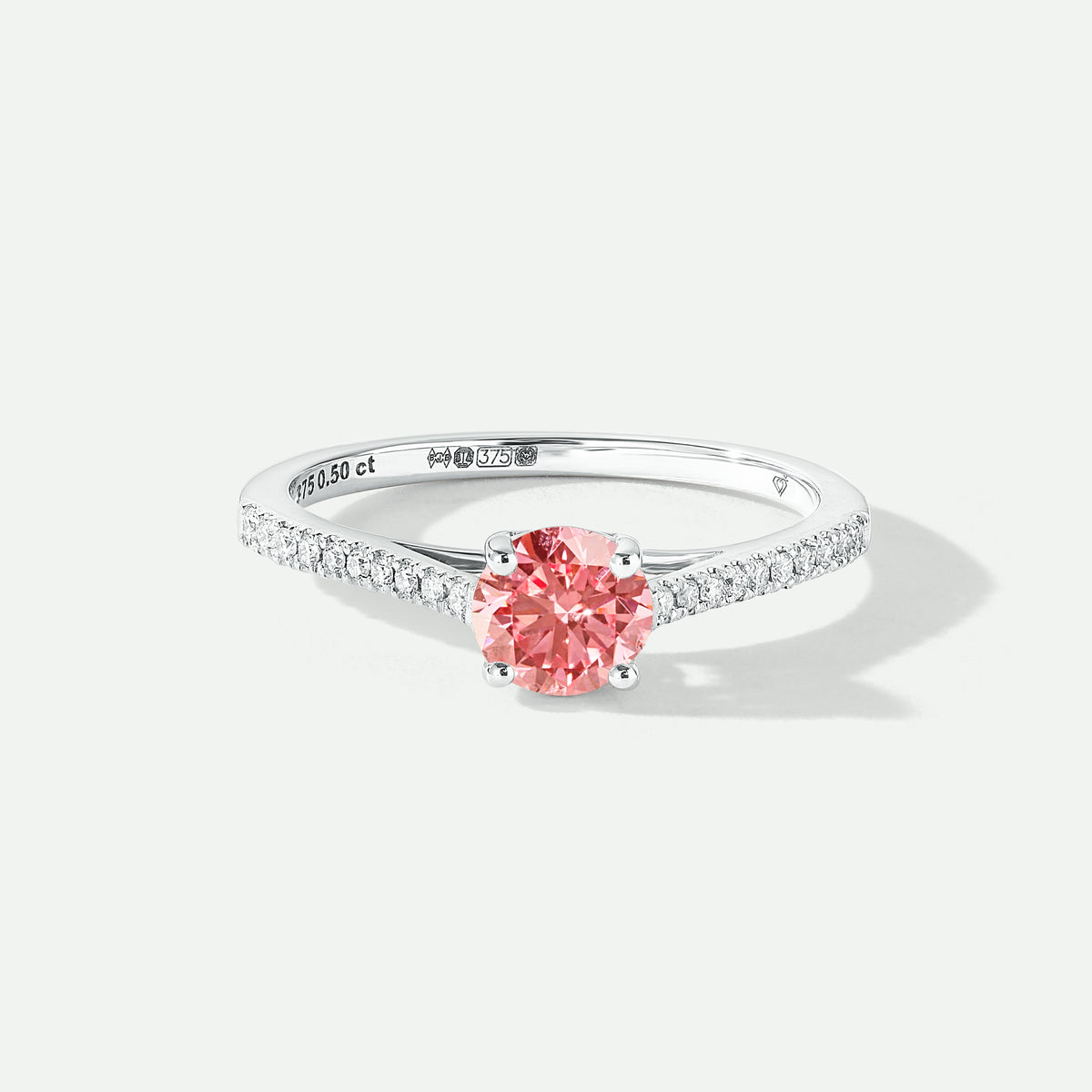 Margot | 18ct White Gold 0.50ct tw Lab Grown Pink Diamond Ring ...